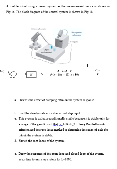 Solved A mobile robot using a vision system as the | Chegg.com