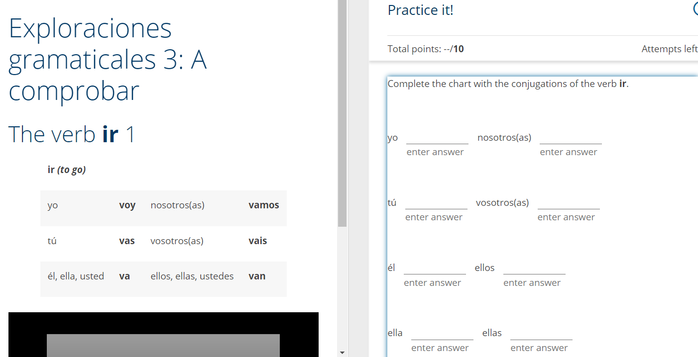 Exploraciones gramaticales 3: A comprobar The verb ir | Chegg.com