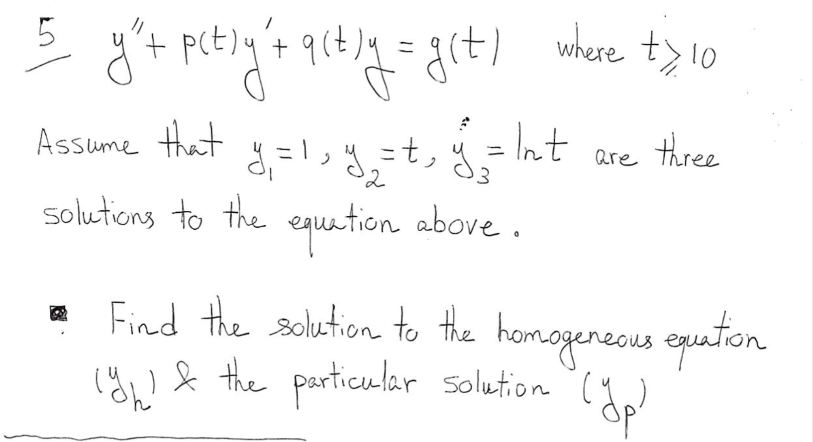 Solved Find the solution to the homogeneous equation y_h & | Chegg.com