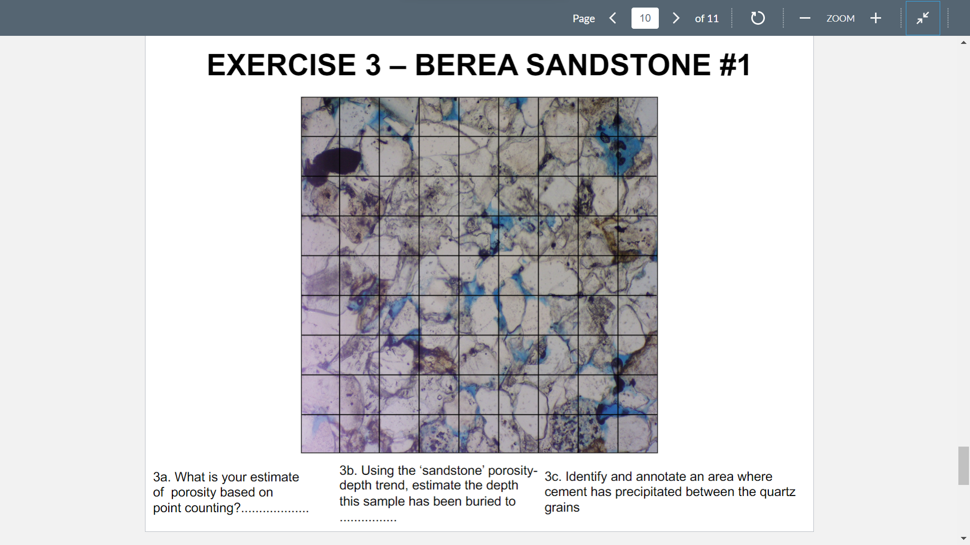 Solved EXERCISE 3 - BEREA SANDSTONE \#1 3a. What is your | Chegg.com