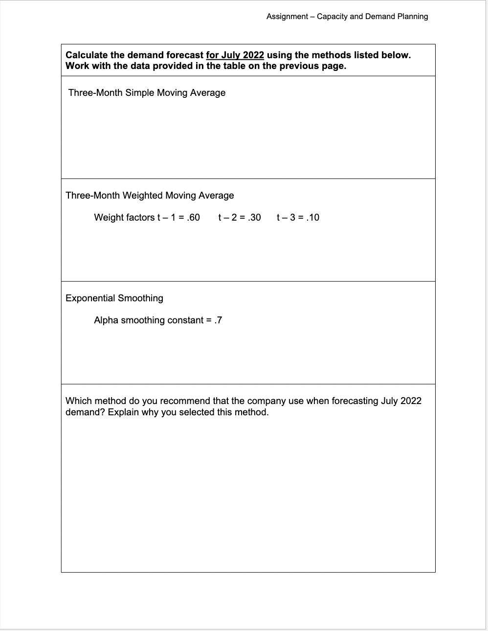 Solved After reviewing the long-range planning demonstration | Chegg.com