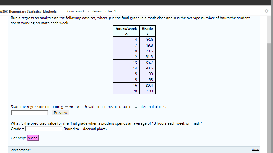 Solved N50C Elementary Statistical Methods Coursework Review | Chegg.com