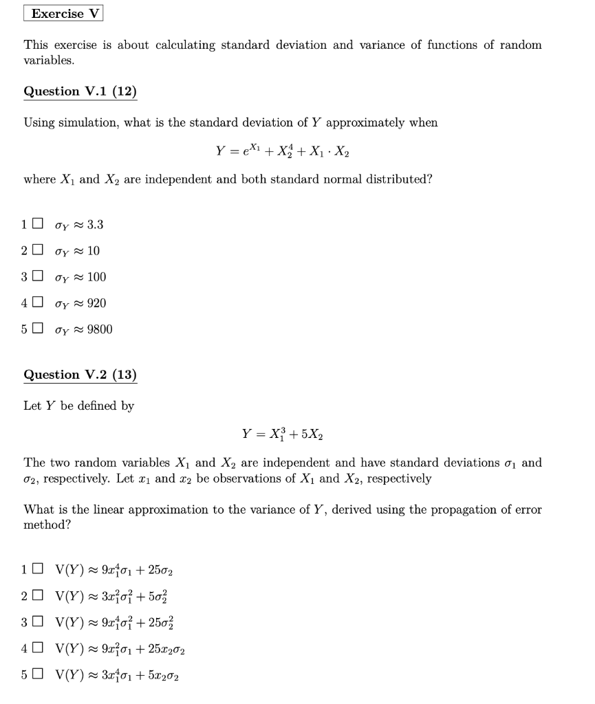 Solved Exercise V This exercise is about calculating | Chegg.com