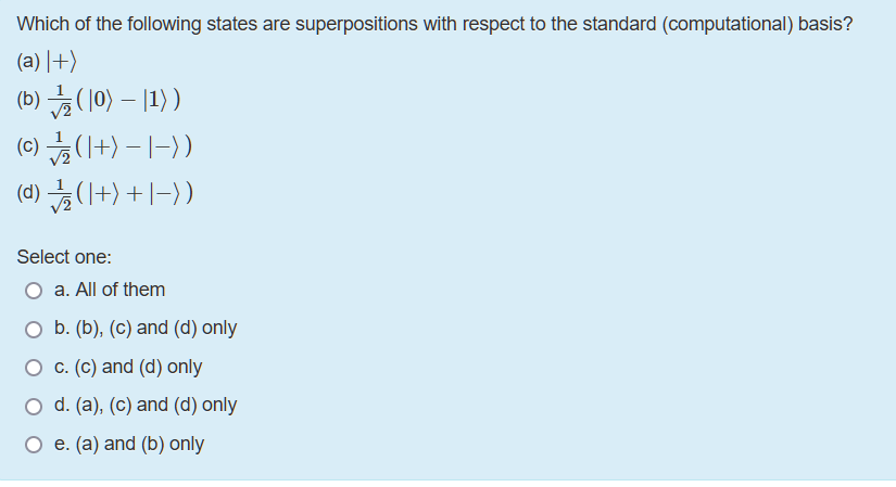 Solved Which of the following states are superpositions with | Chegg.com