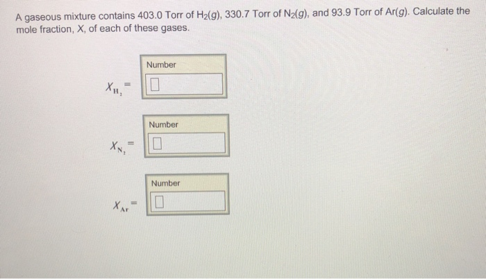 Solved A gaseous mixture contains 403.0 Torr of H21(9), | Chegg.com