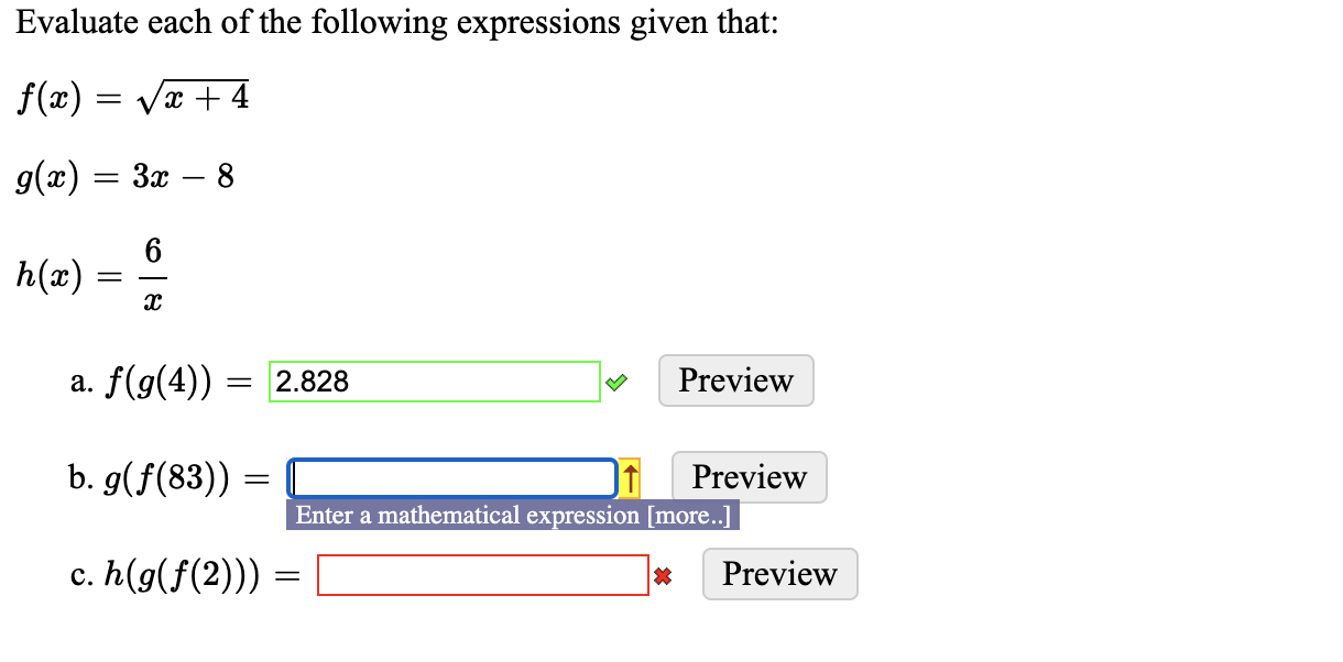 Solved Evaluate each of the following expressions given | Chegg.com