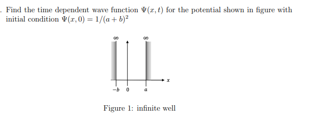Solved Find the time dependent wave function Ψ(x,t) ﻿for the | Chegg.com