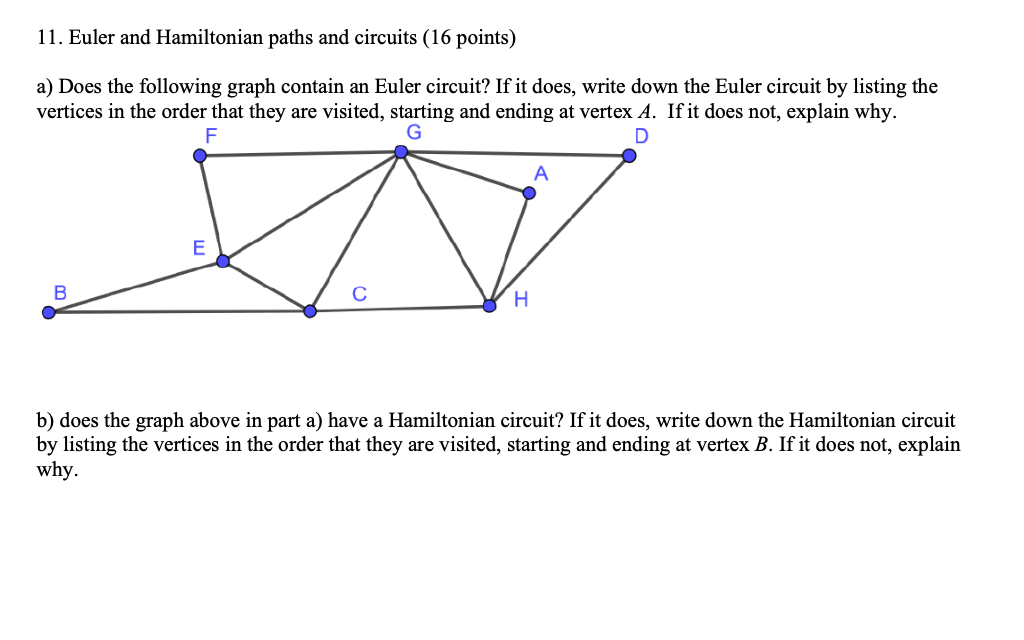 Solved 11 Euler And Hamiltonian Paths And Circuits 16