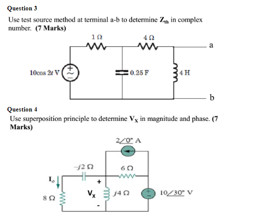 Solved Question 3 Use test source method at terminal a-b to | Chegg.com