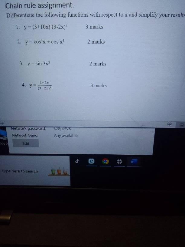 Solved Chain rule assignment. Differentiate the following | Chegg.com