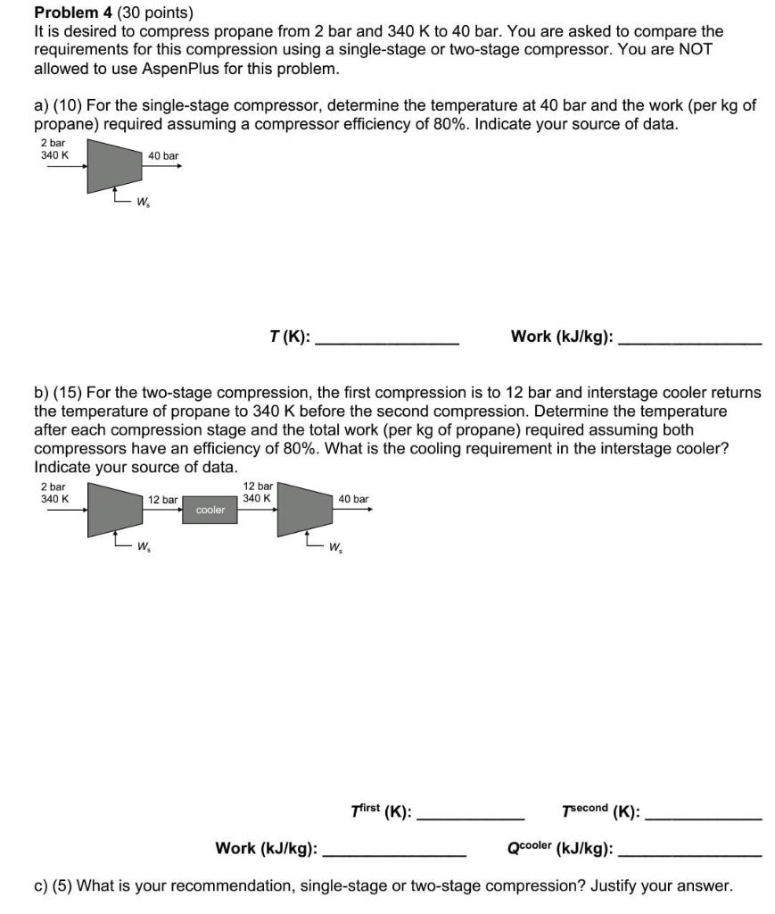 Solved Problem 4 ( 30 points) It is desired to compress | Chegg.com