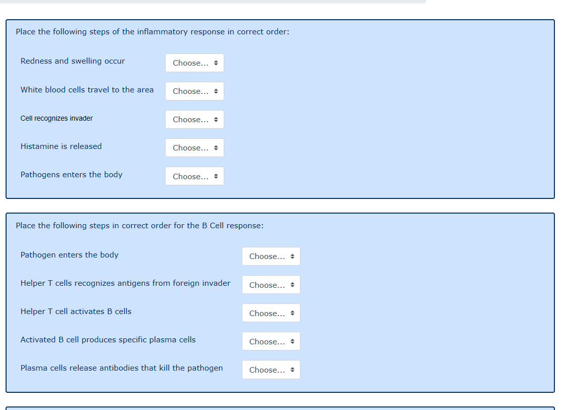 Solved Place the following steps of the inflammatory | Chegg.com