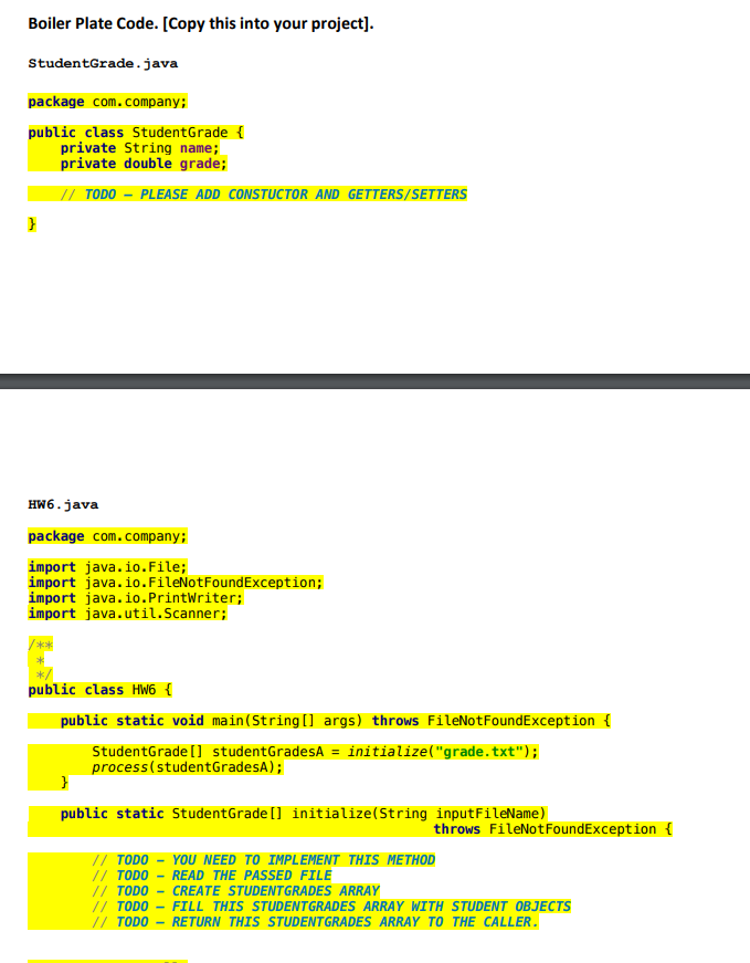 Reading and Processing data using Class Arrays and | Chegg.com