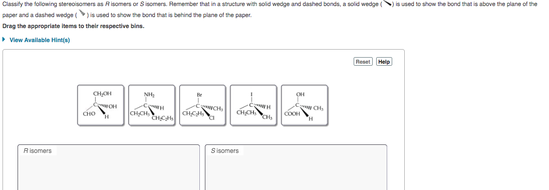 Solved R,S system of nomenclature The stereoisomers are | Chegg.com