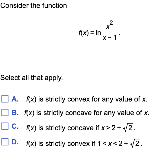 Solved Consider the function Select all that apply. f(x) = | Chegg.com