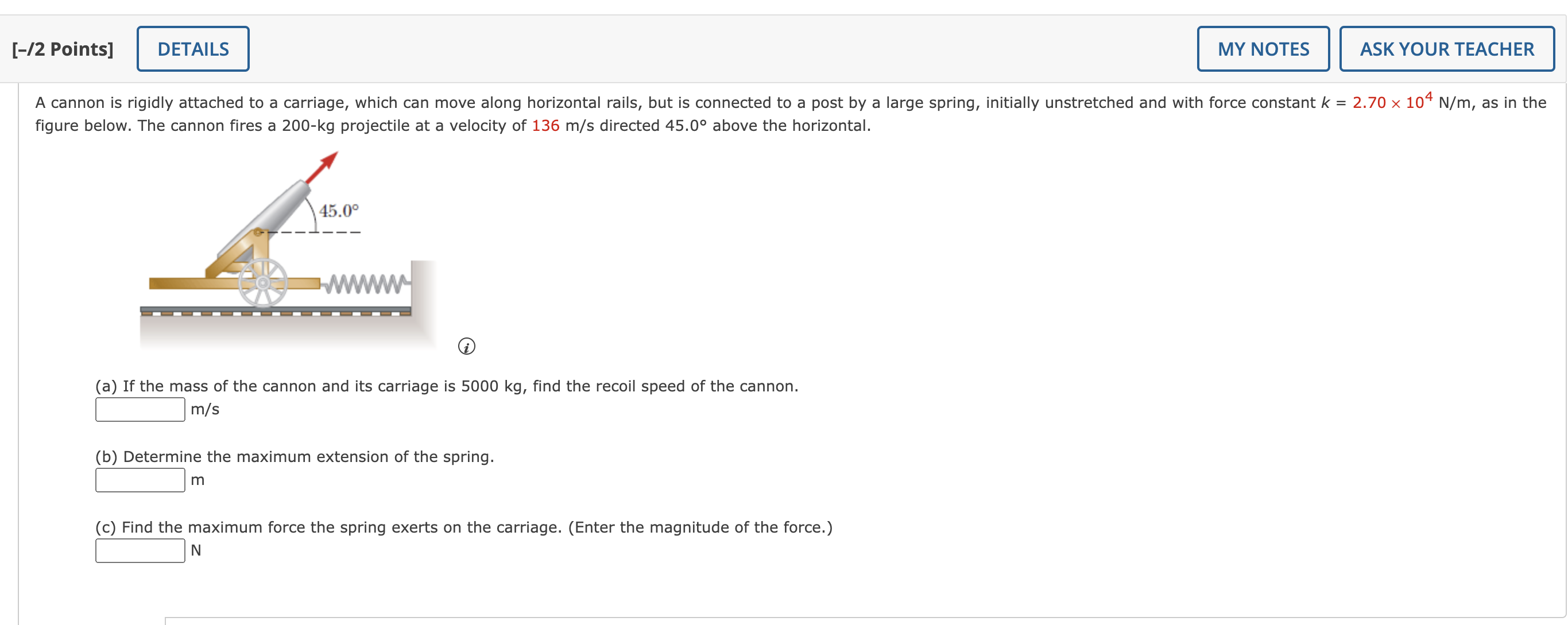 Solved figure below. The cannon fires a 200−kg projectile at | Chegg.com