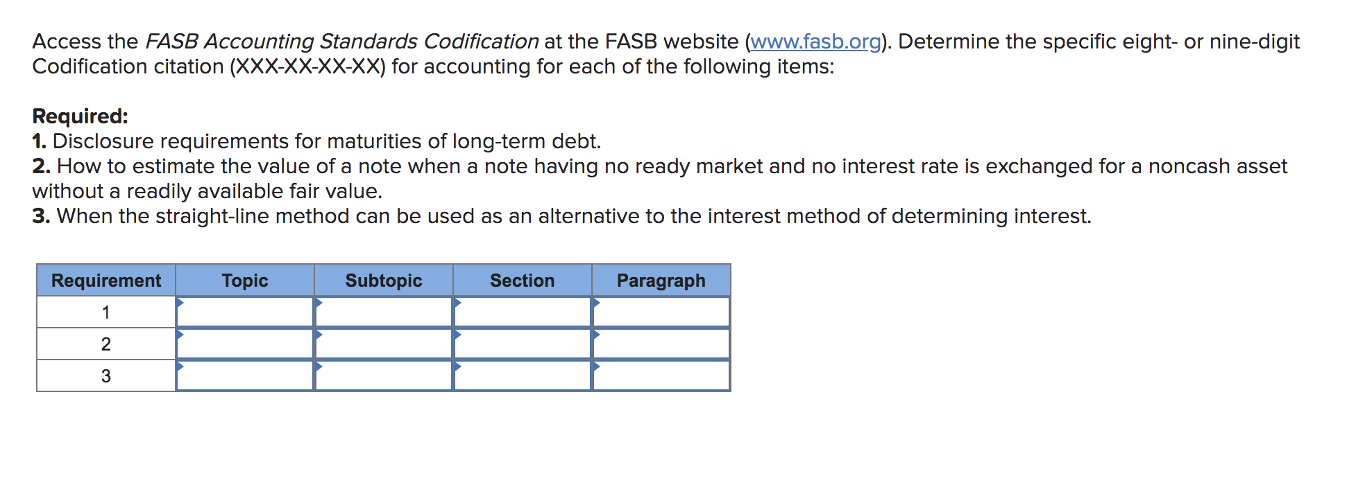 Solved Access the FASB Accounting Standards Codification at | Chegg.com