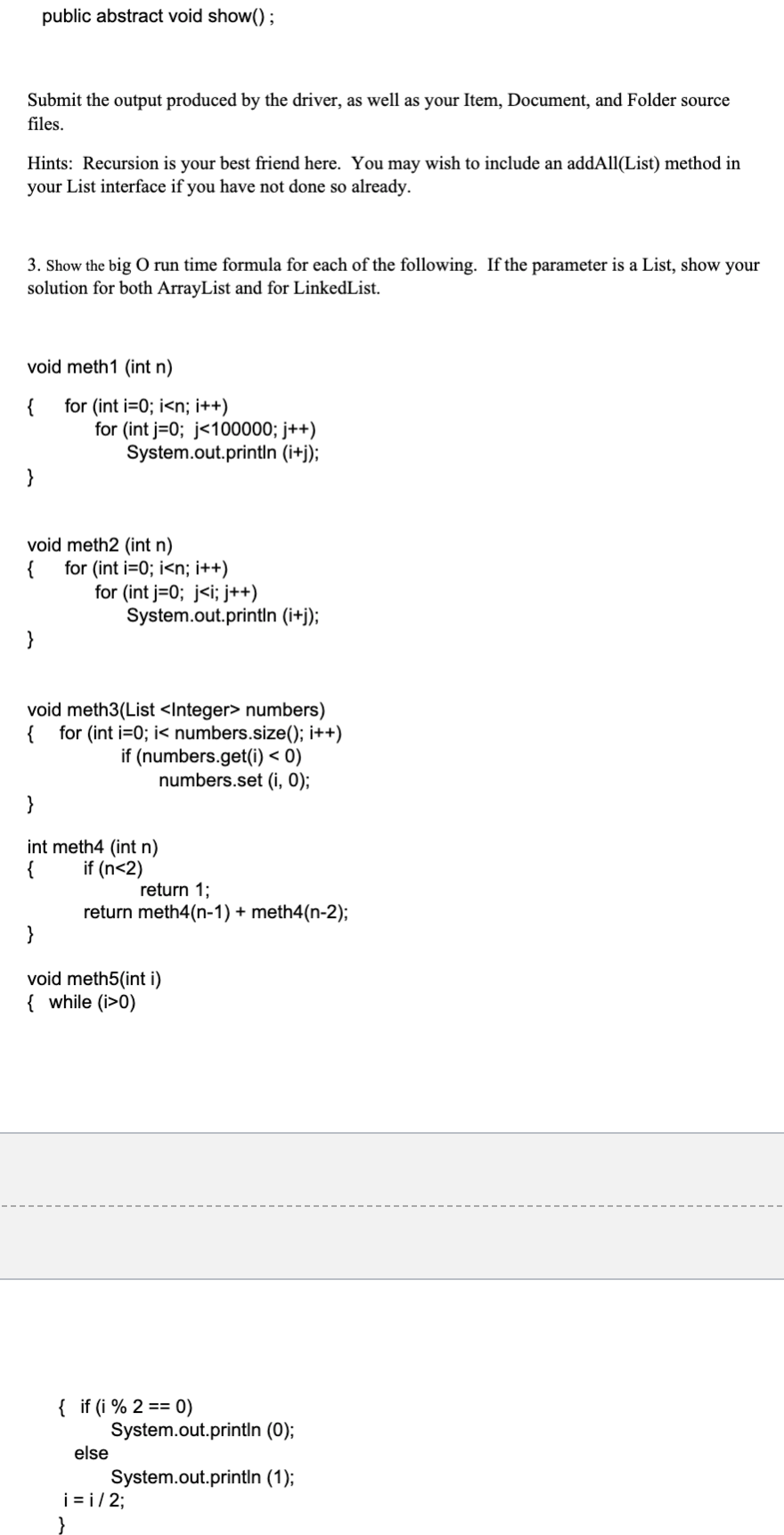 Solved 1. Include a new package in your project: recursion. | Chegg.com