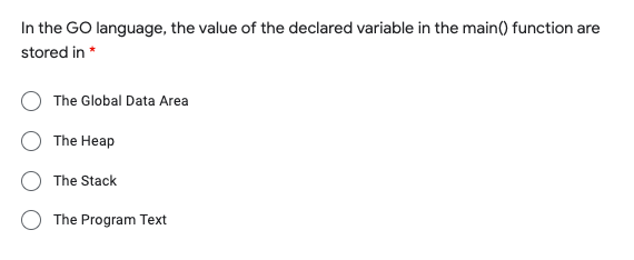 Solved In the Go language, the value of the declared | Chegg.com