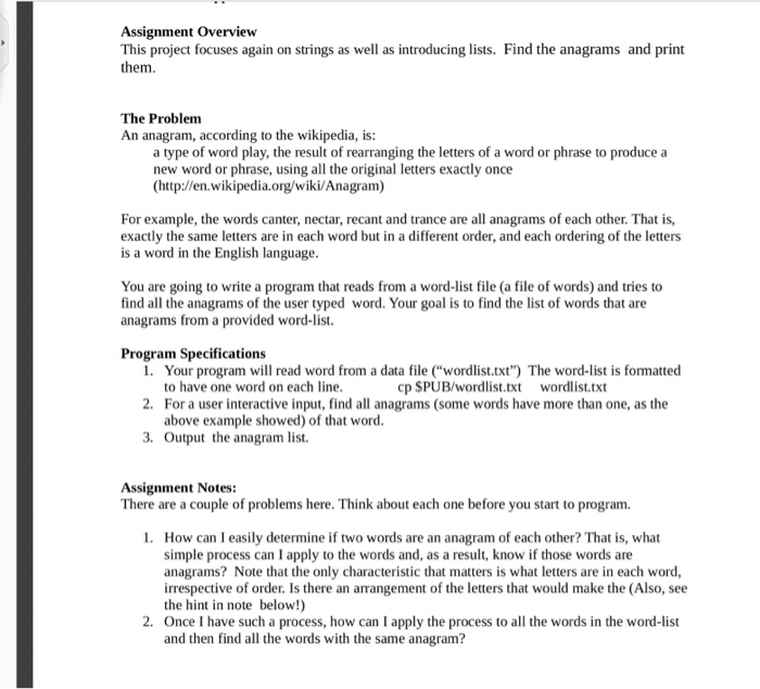 Solved Assignment Overview This project focuses again on | Chegg.com