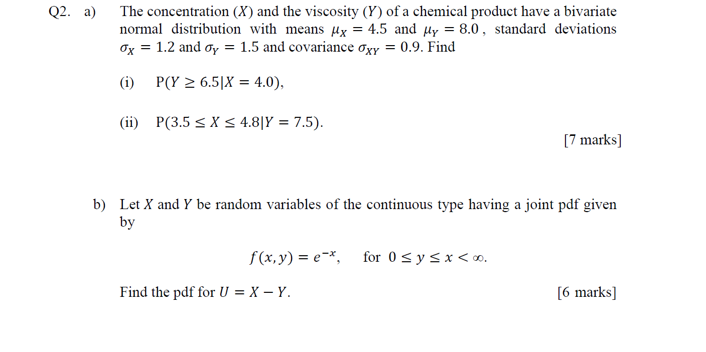 Solved a) The concentration (X) and the viscosity (Y) of a | Chegg.com