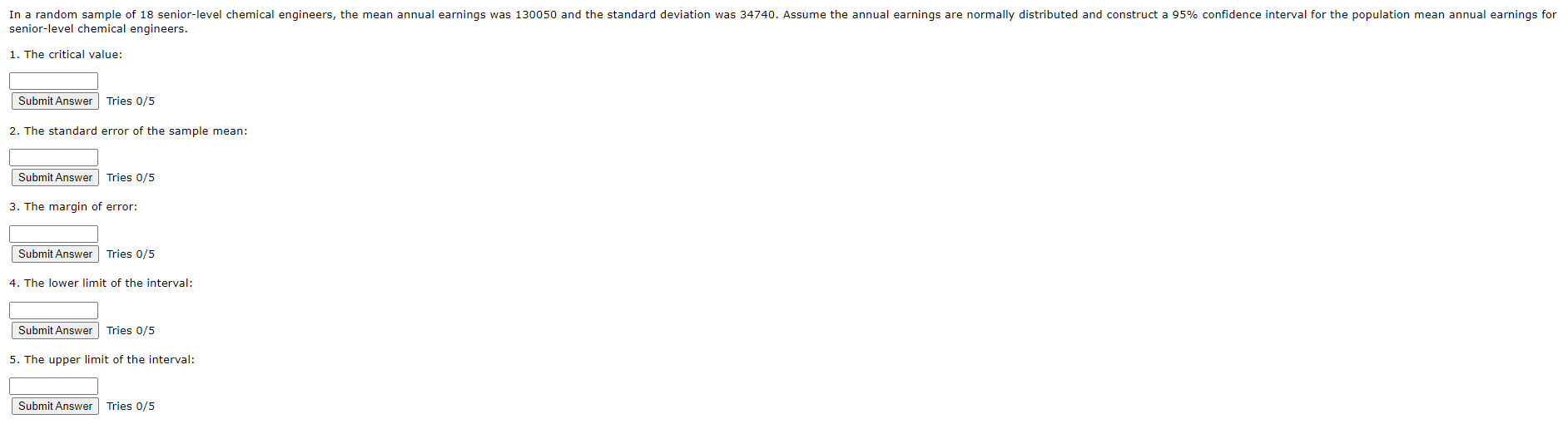 Solved In a random sample of 18 senior-level chemical | Chegg.com