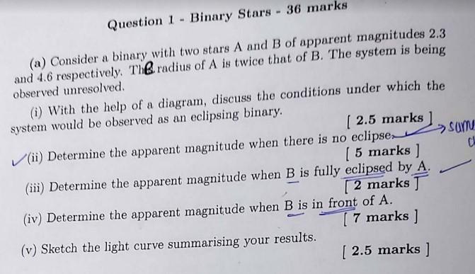 Solved Please Answer the following Astrophysics questions | Chegg.com