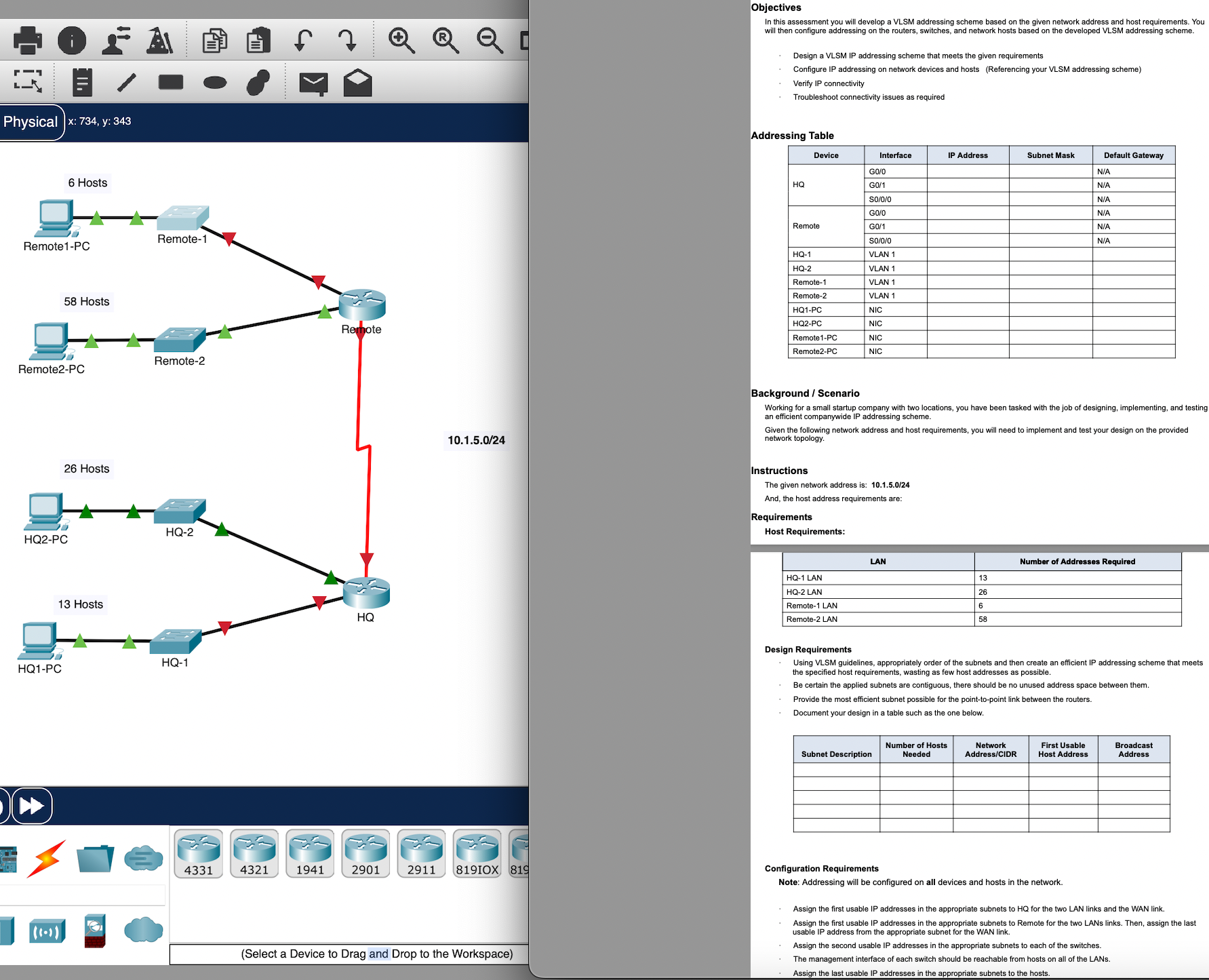 Solved ObjectivesIn this assessment you will develop a VLSM | Chegg.com