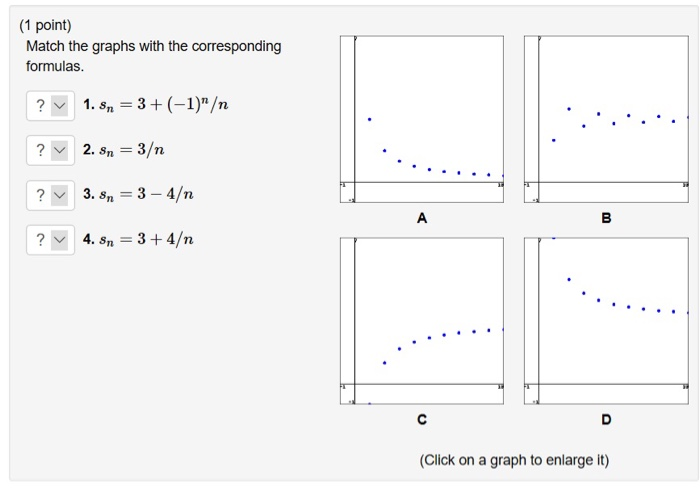 Solved (1 point) Match the graphs with the corresponding | Chegg.com