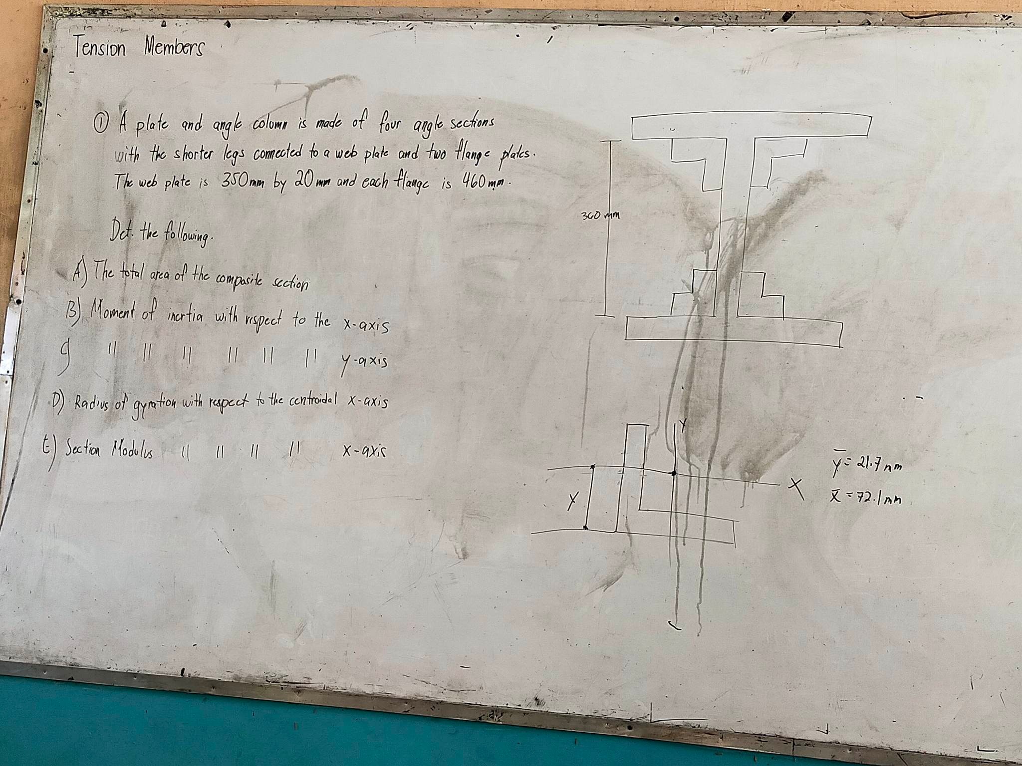 (1) A plate and angle colomn is made of four angle | Chegg.com