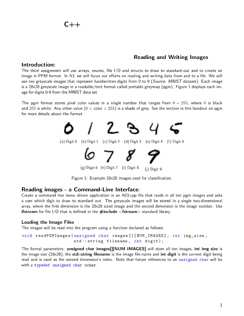 C++ Reading and Writing Images Introduction: The | Chegg.com