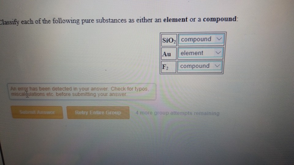 Solved Classify each of the following pure substances as | Chegg.com