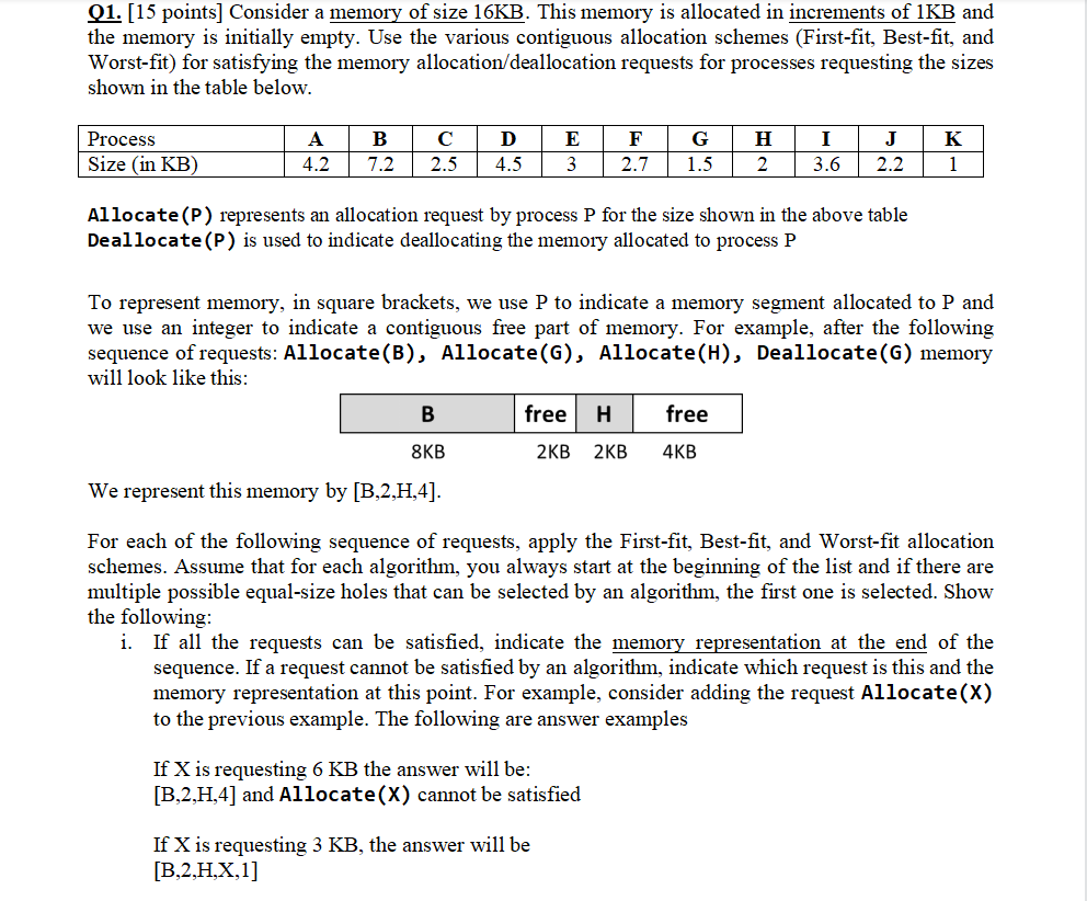 Solved Q1. [15 points] Consider a memory of size 16 KB. This | Chegg.com