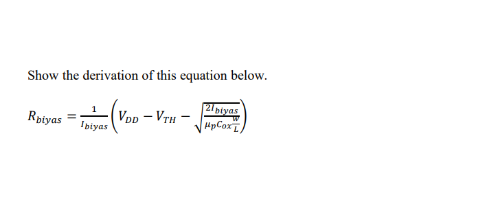 Solved Show the derivation of this equation | Chegg.com