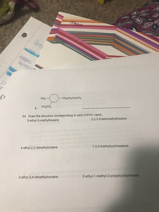Solved Draw the structure corresponding to each IUPAC name. | Chegg.com