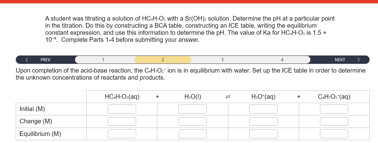 Solved A student was titrating a solution of HC4H7O2 with a | Chegg.com