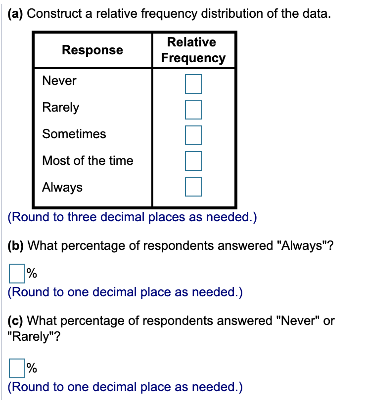Solved A national survey asked people, "How often do you eat | Chegg.com