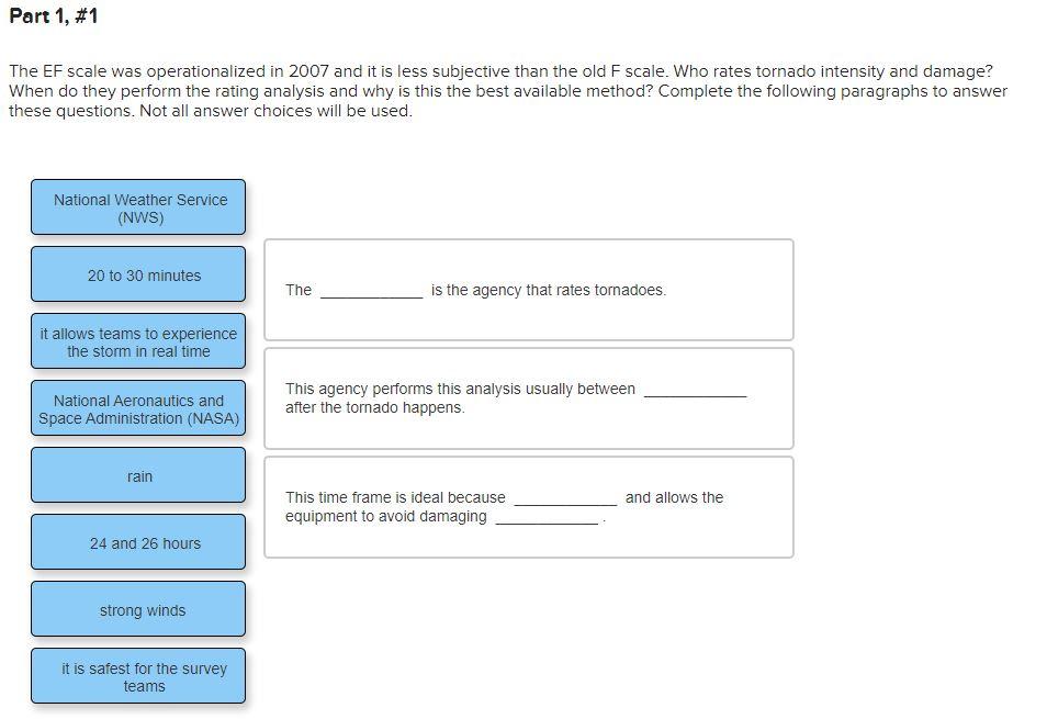 Solved Part 1, #1 The EF scale was operationalized in 2007 | Chegg.com