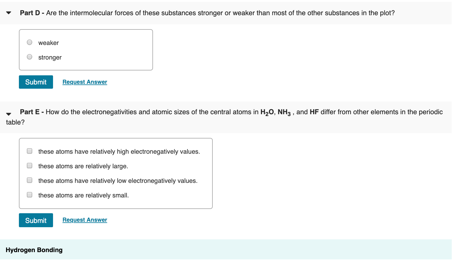 Solved Boiling Point Trends for Polar Substances HO Group 7A | Chegg.com