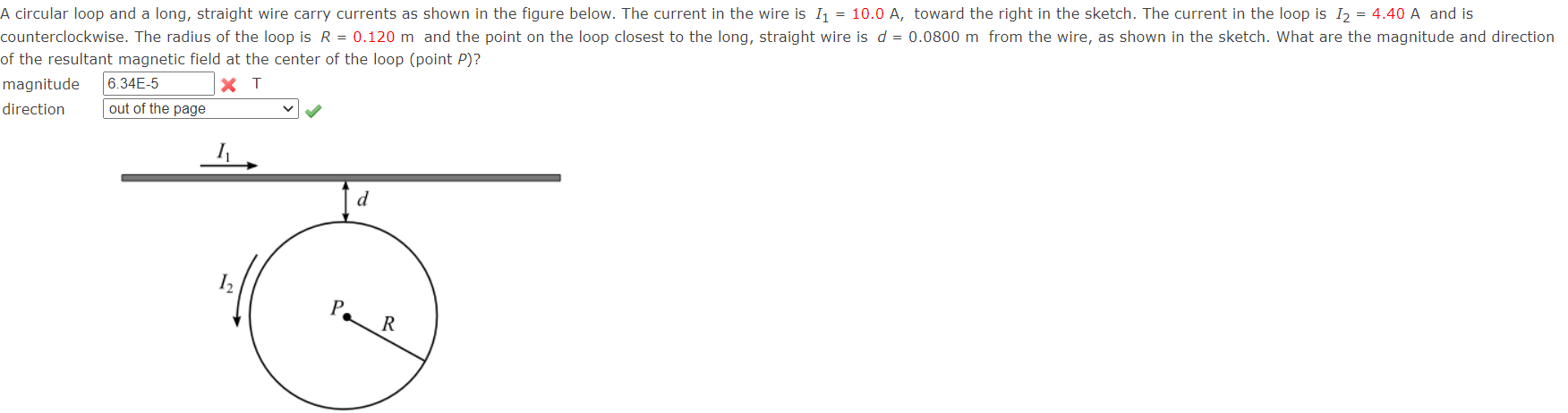 Solved A circular loop and a long, straight wire carry | Chegg.com