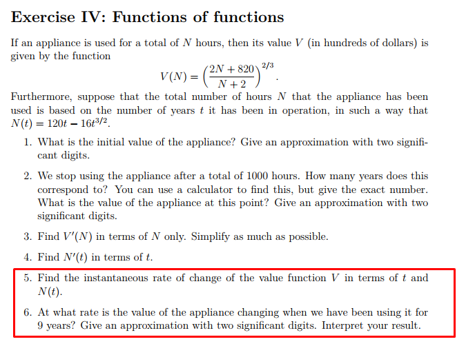 Solved Exercise IV: Functions of functions = )* If an | Chegg.com
