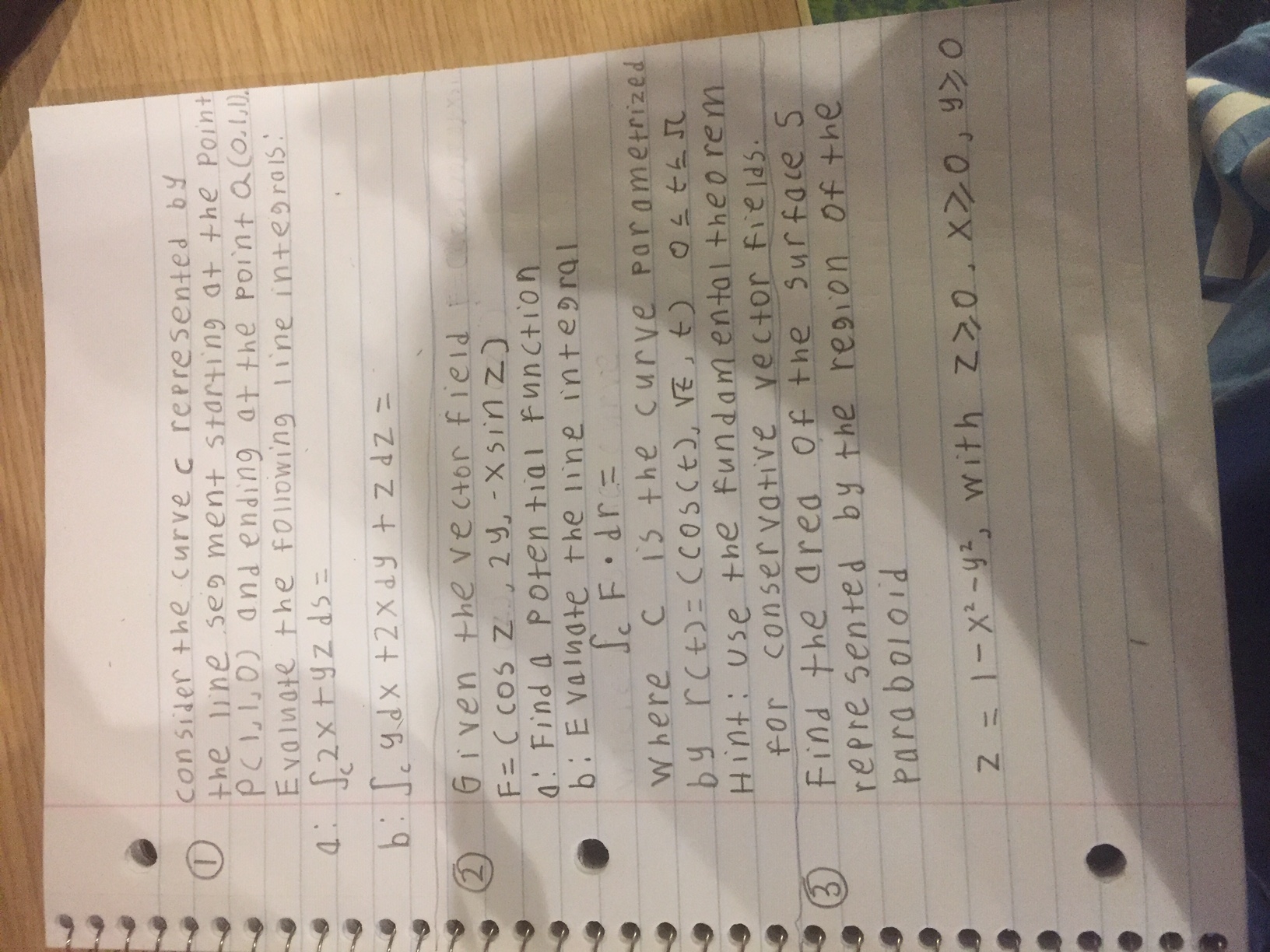 Solved consider the curve c represented by the line segment | Chegg.com