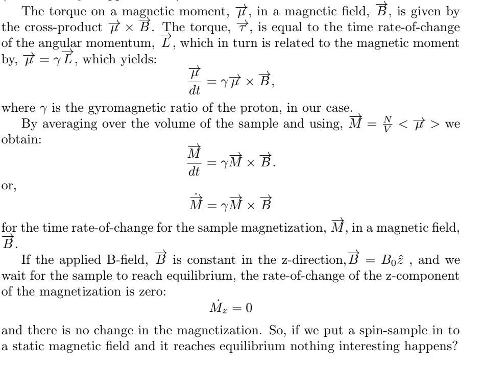 Solved he torque on a magnetic moment, T, in a magnetic | Chegg.com