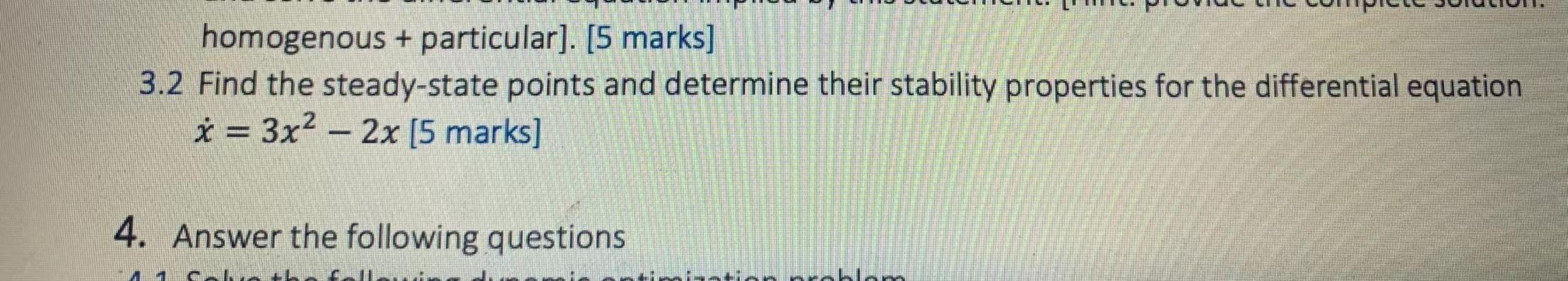 [solved] 3 2 Find The Steady State Points And Determine T