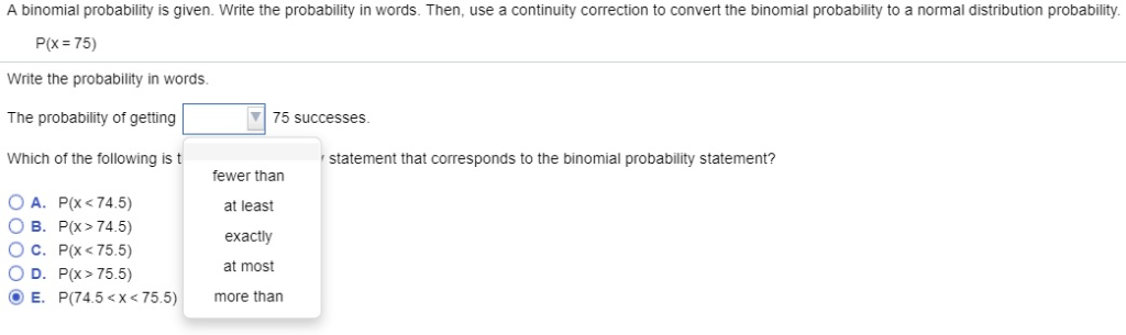 Solved A binomial probability is given. Write the | Chegg.com