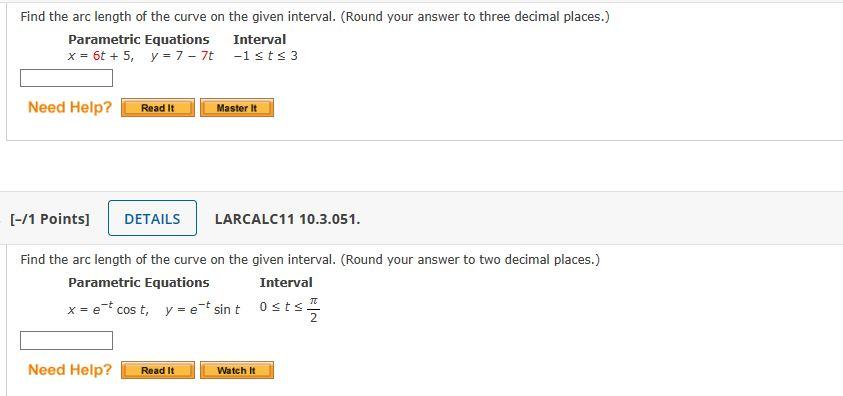 Solved Find the arc length of the curve on the given | Chegg.com