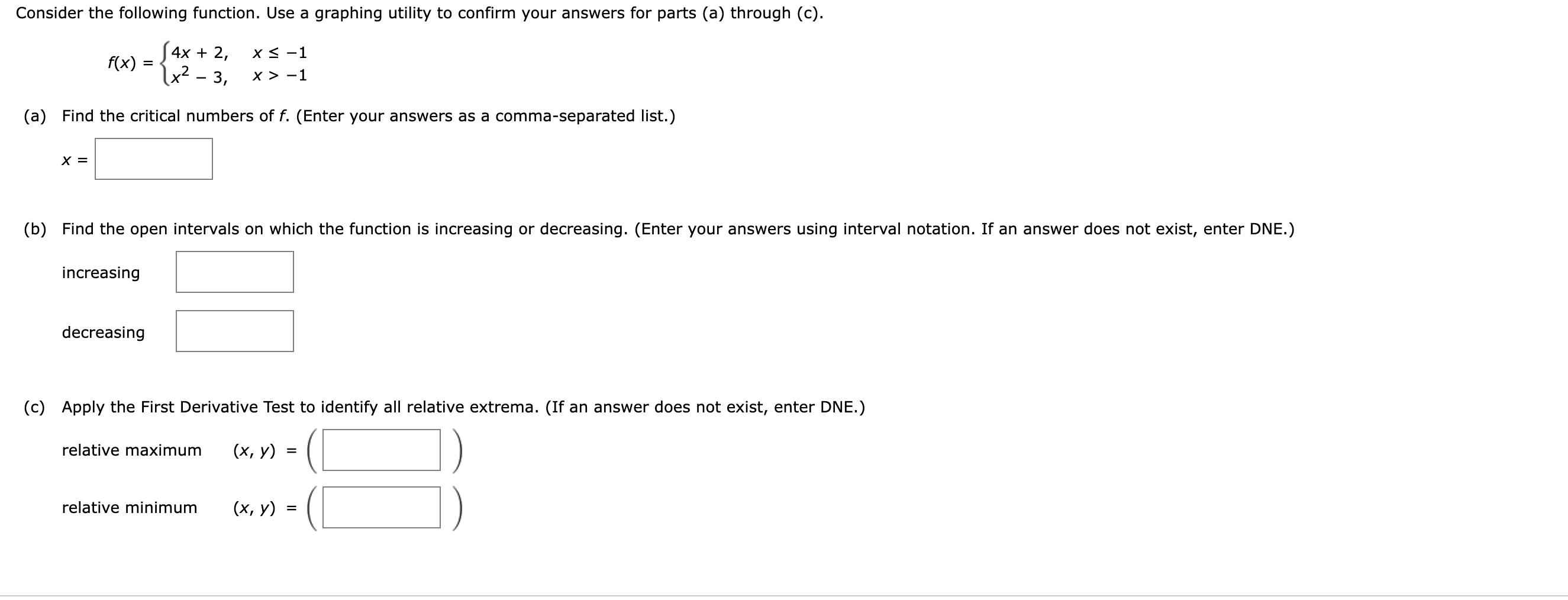 Solved Consider the following function. Use a graphing | Chegg.com