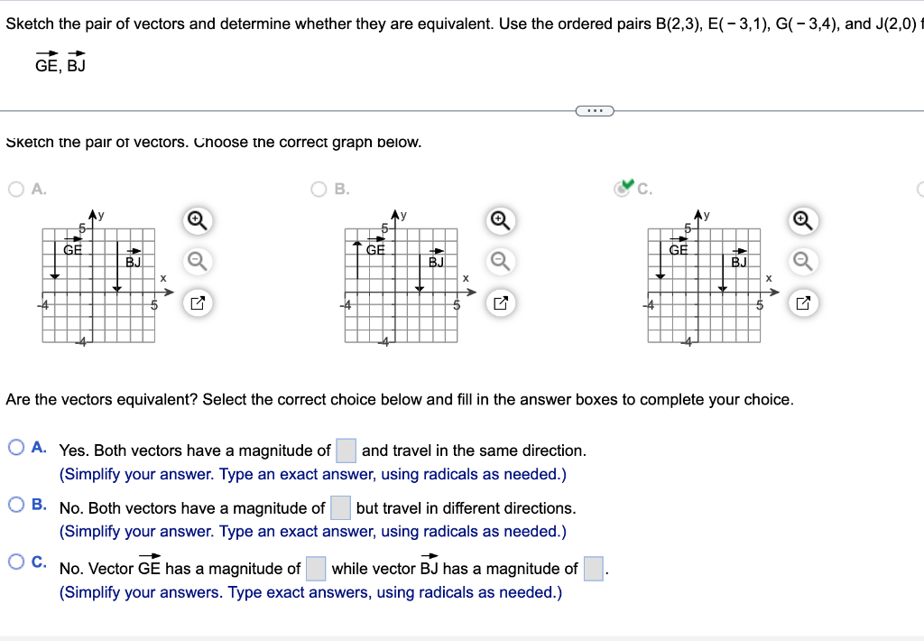 Solved Sketch the pair of vectors and determine whether they | Chegg.com