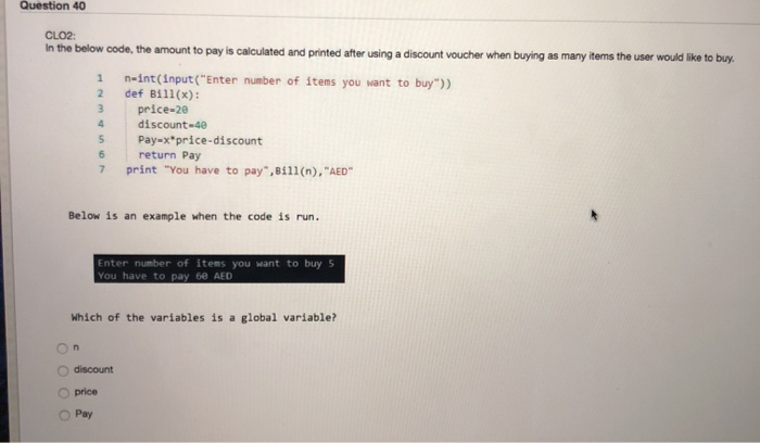 Solved Question 20 Clo2 What Is The Output Of The Following 