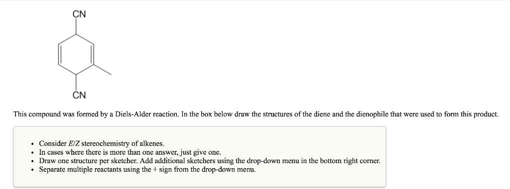 Solved CN CN This compound was formed by a Diels-Alder | Chegg.com